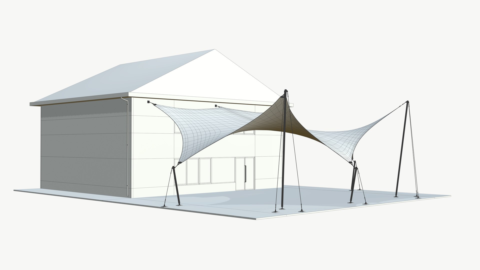 3D Tensile Structure In Building Model - TurboSquid 2121516