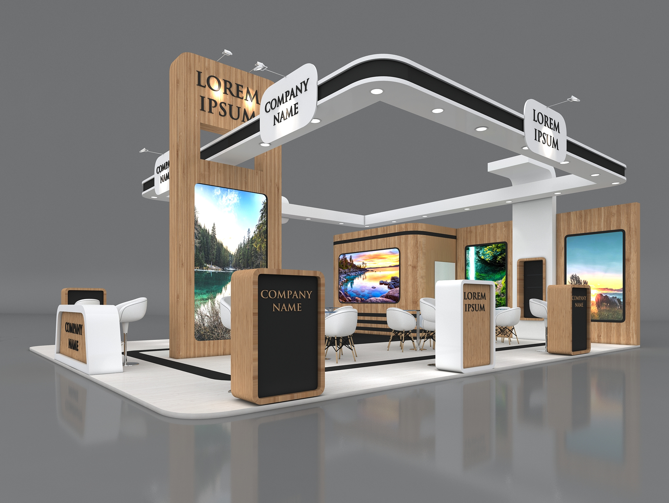 modèle 3D de Stand d'exposition Stand Stand 8x10m Hauteur 500 cm 3 ...