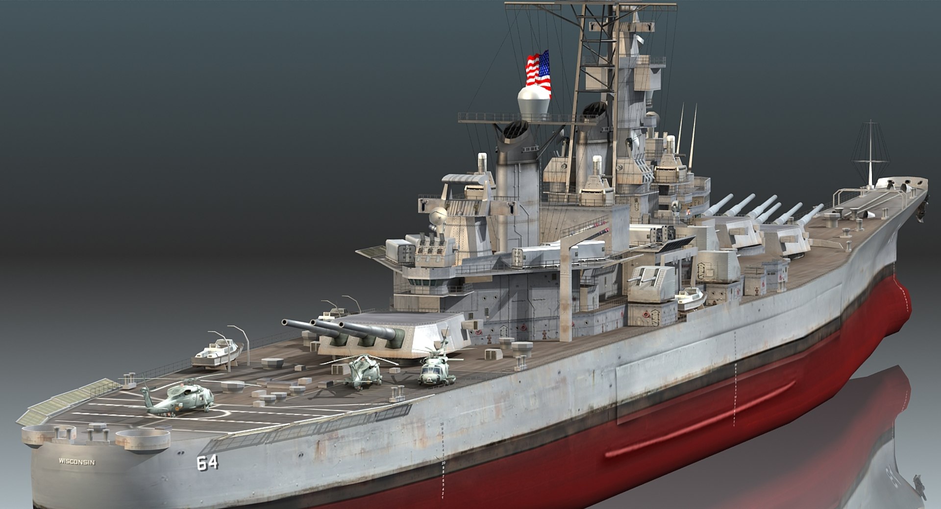 Uss Wisconsin Bb-64 3D Model - TurboSquid 1317112