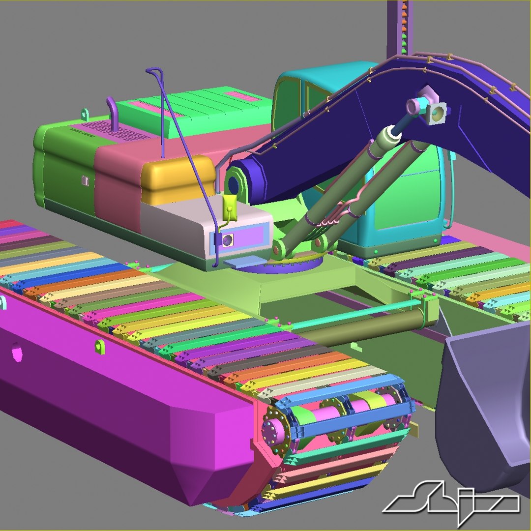 3d Waterking Excavator Pattons Model