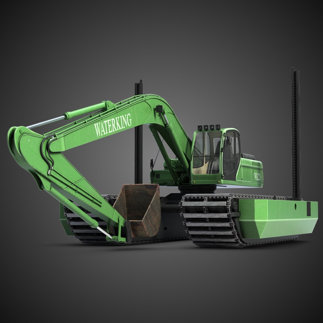 3d waterking excavator pattons model