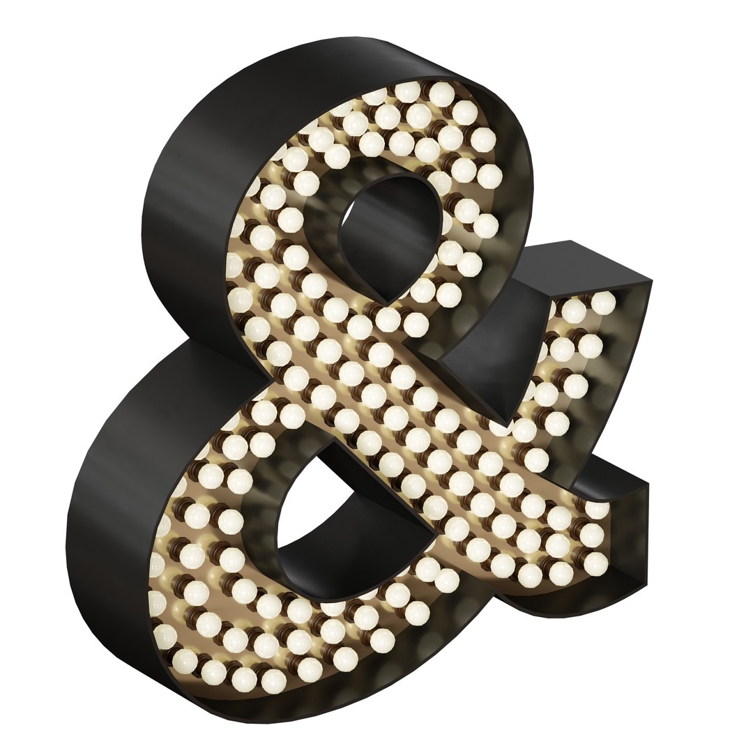 Illuminated volumetric letters with light bulbs Latin alphabet model ...