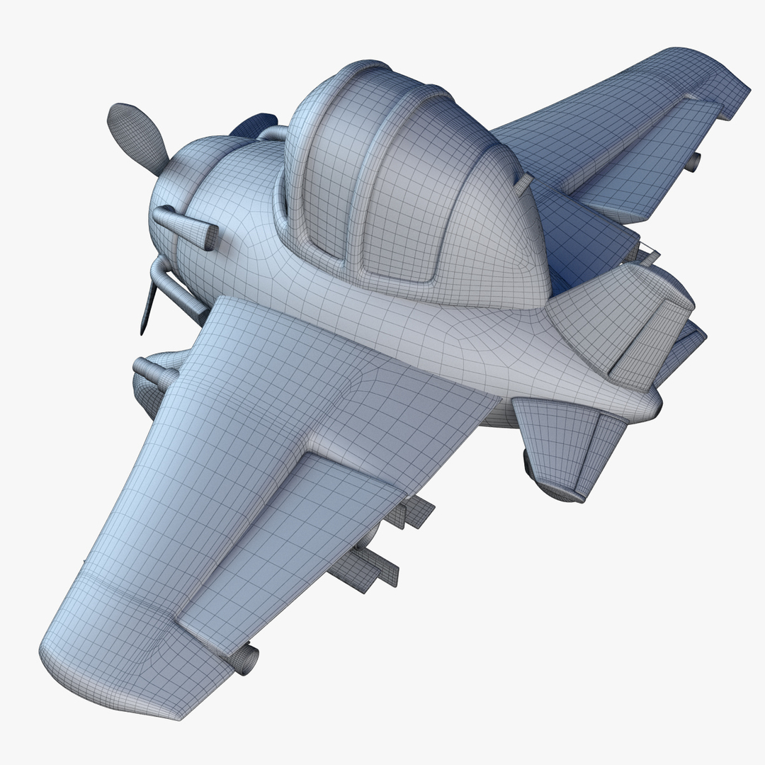3d model of cartoon fighter plane