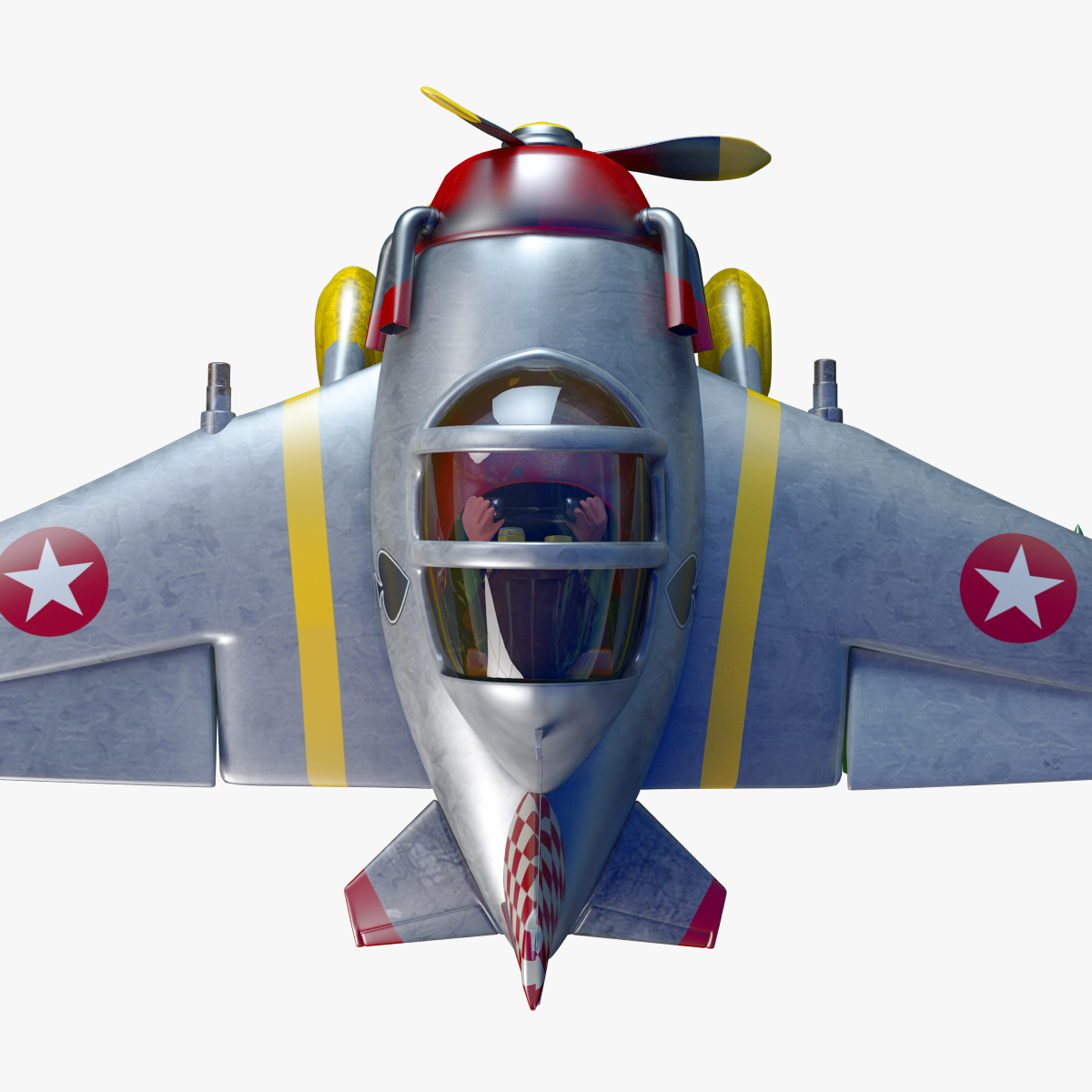 3d model of cartoon fighter plane