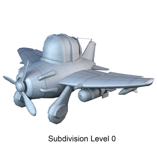 3d model of cartoon fighter plane