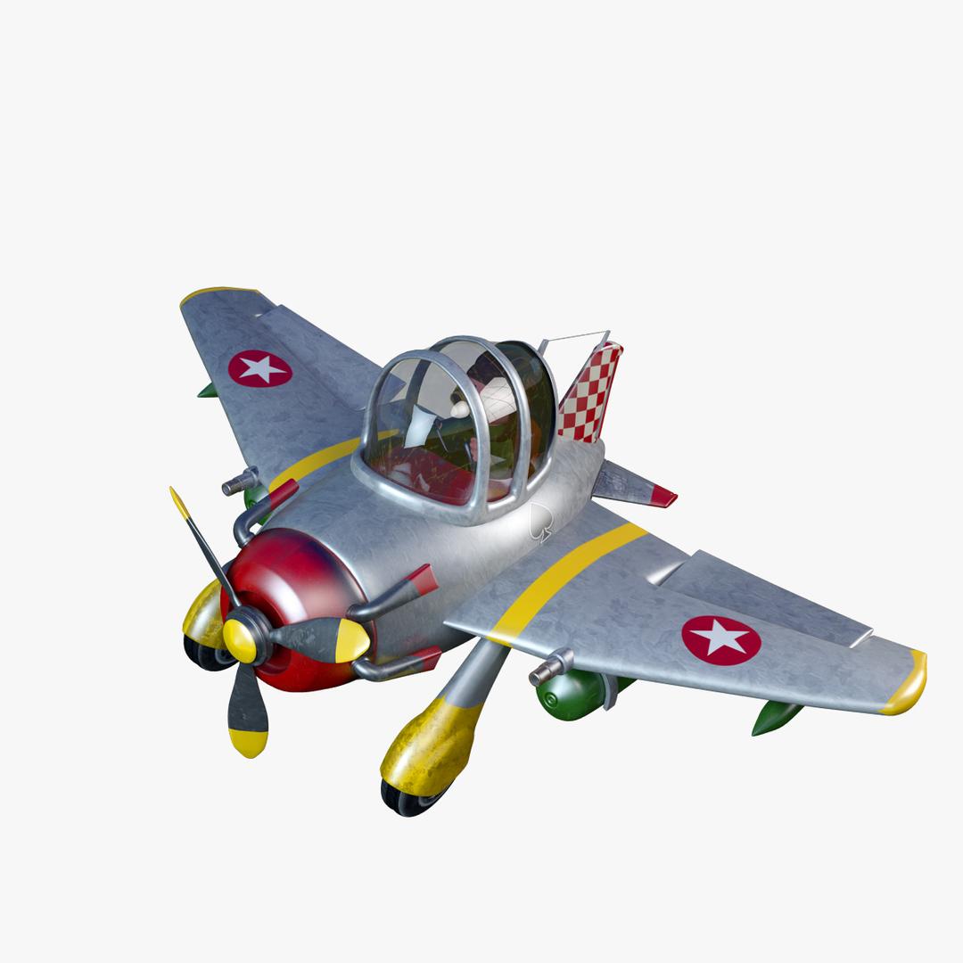 3d Model Of Cartoon Fighter Plane