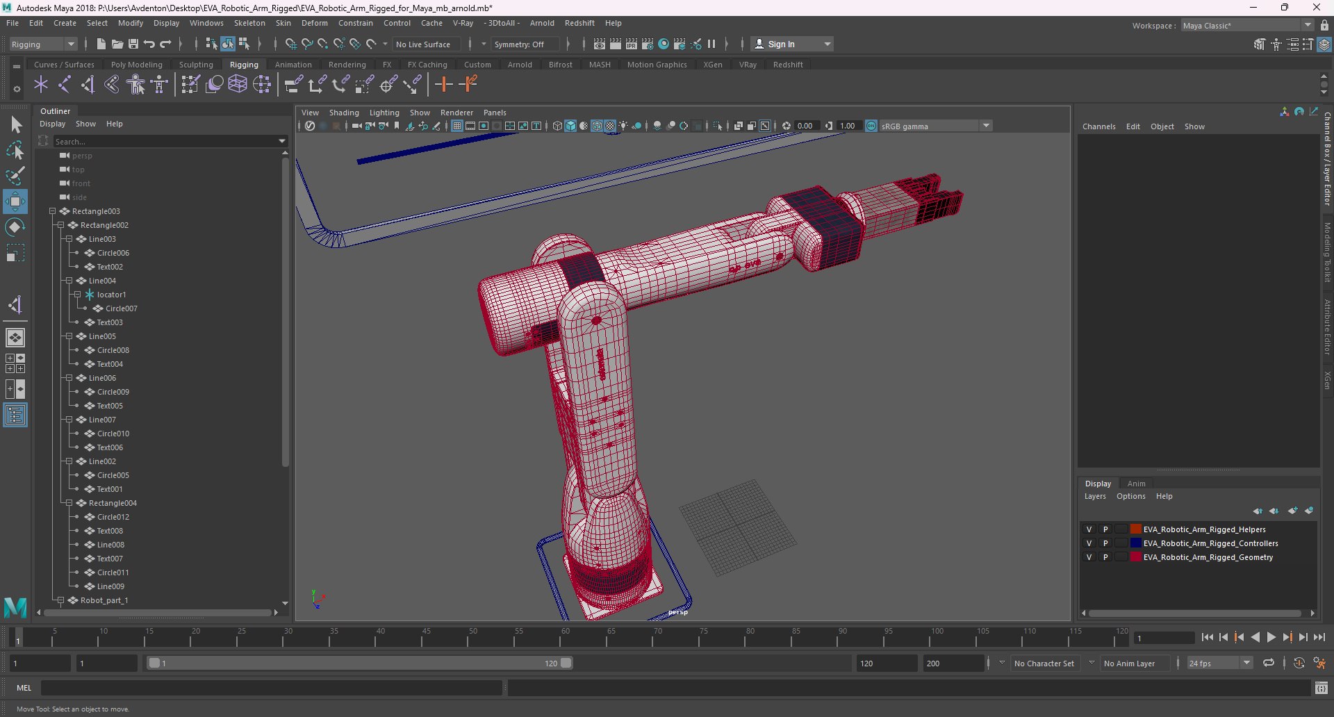 EVA Robotic Arm Rigged For Maya 3D - TurboSquid 2370148