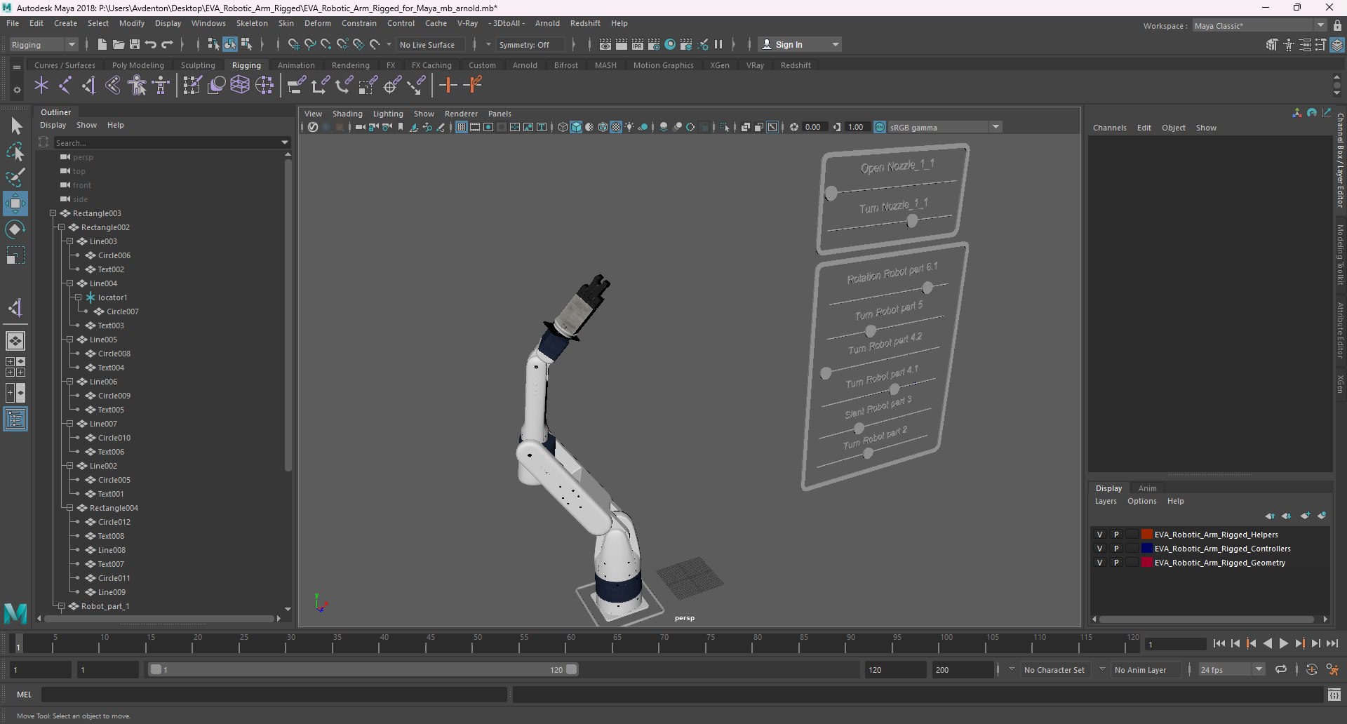EVA Robotic Arm Rigged For Maya 3D - TurboSquid 2370148