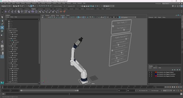 3D модель Роботизированная рука EVA, оснащенная для Maya - TurboSquid ...