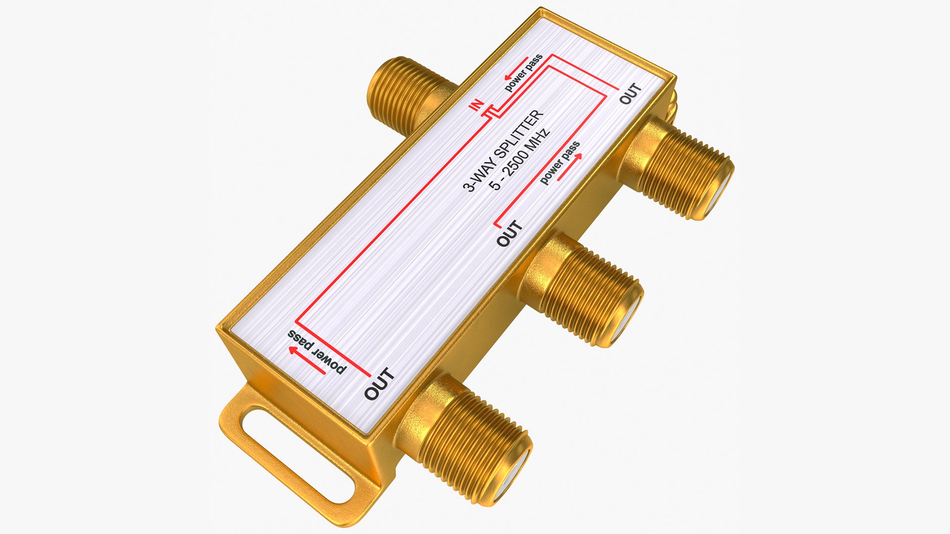 TV Digital Signal 3 Way Coax Cable Splitter 3D model - TurboSquid 1777155