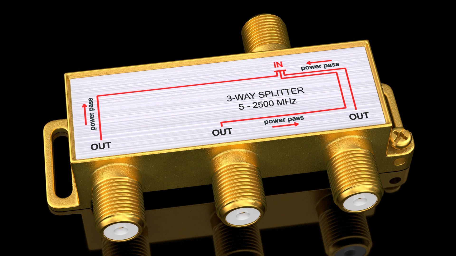 TV Digital Signal 3 Way Coax Cable Splitter 3D Model - TurboSquid 1777155