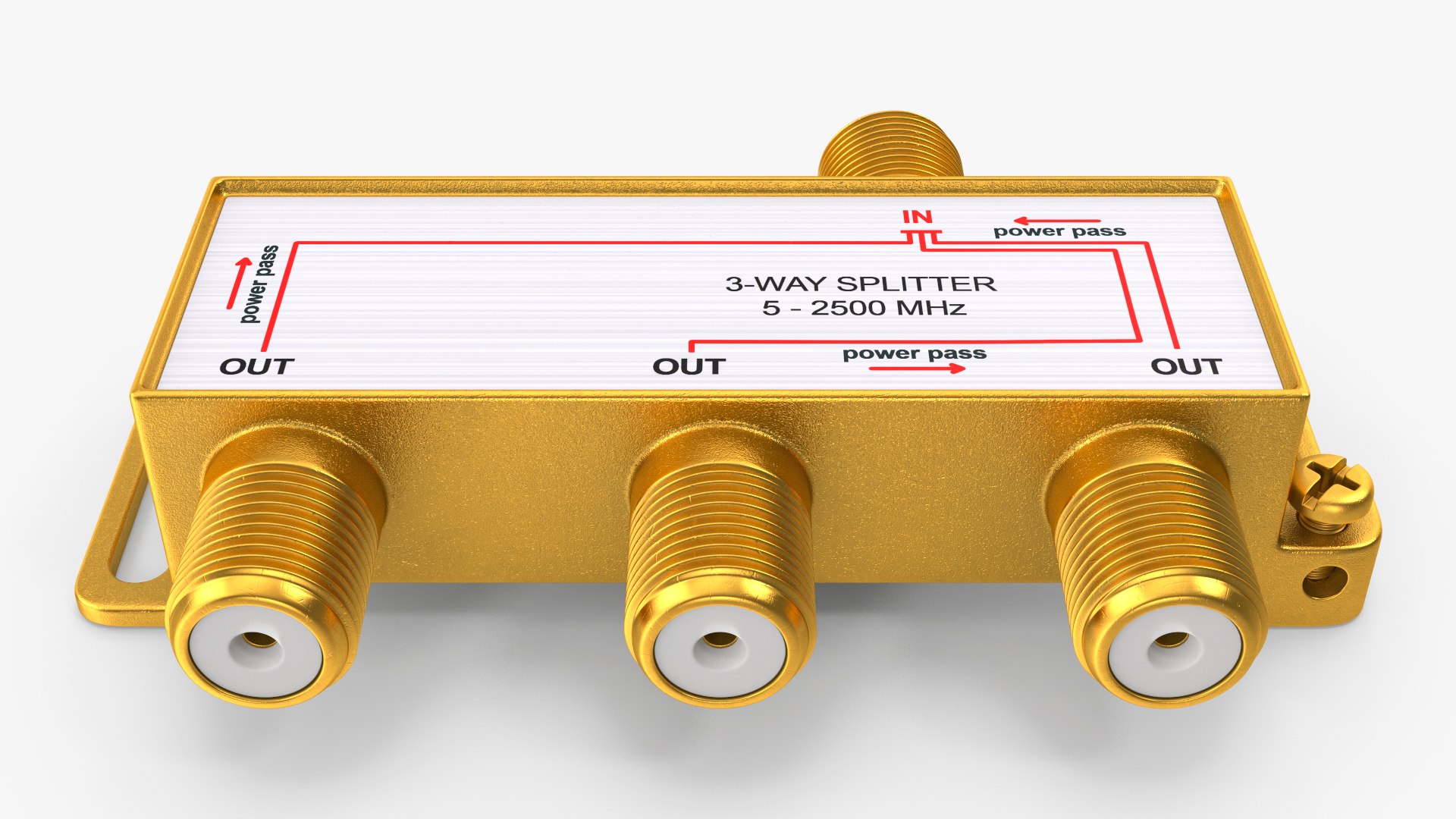 TV Digital Signal 3 Way Coax Cable Splitter 3D Model - TurboSquid 1777155