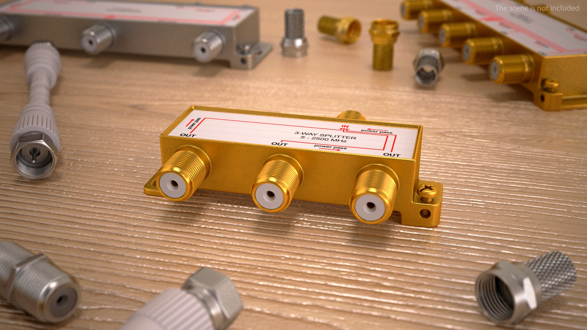 TV Digital Signal 3 Way Coax Cable Splitter 3D Model - TurboSquid 1777155