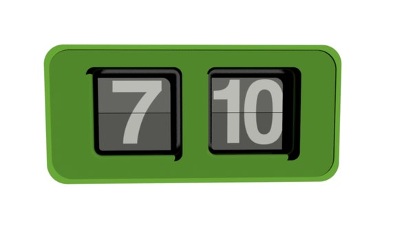 3d model flip clock
