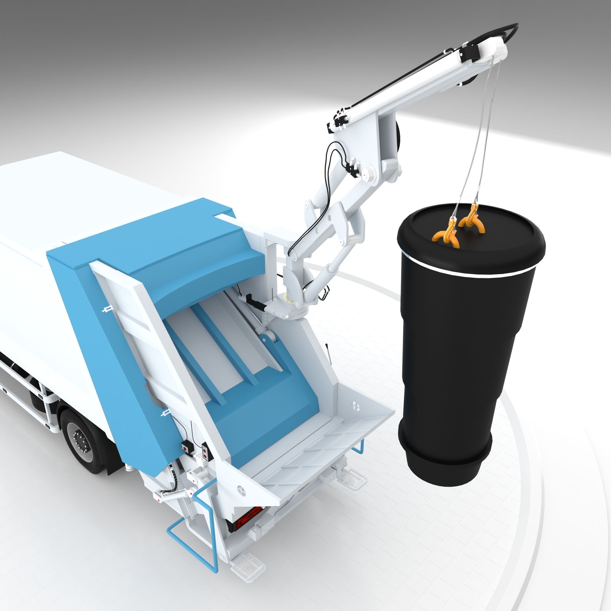 Garbage Truck Rear Crane model - TurboSquid 1730923