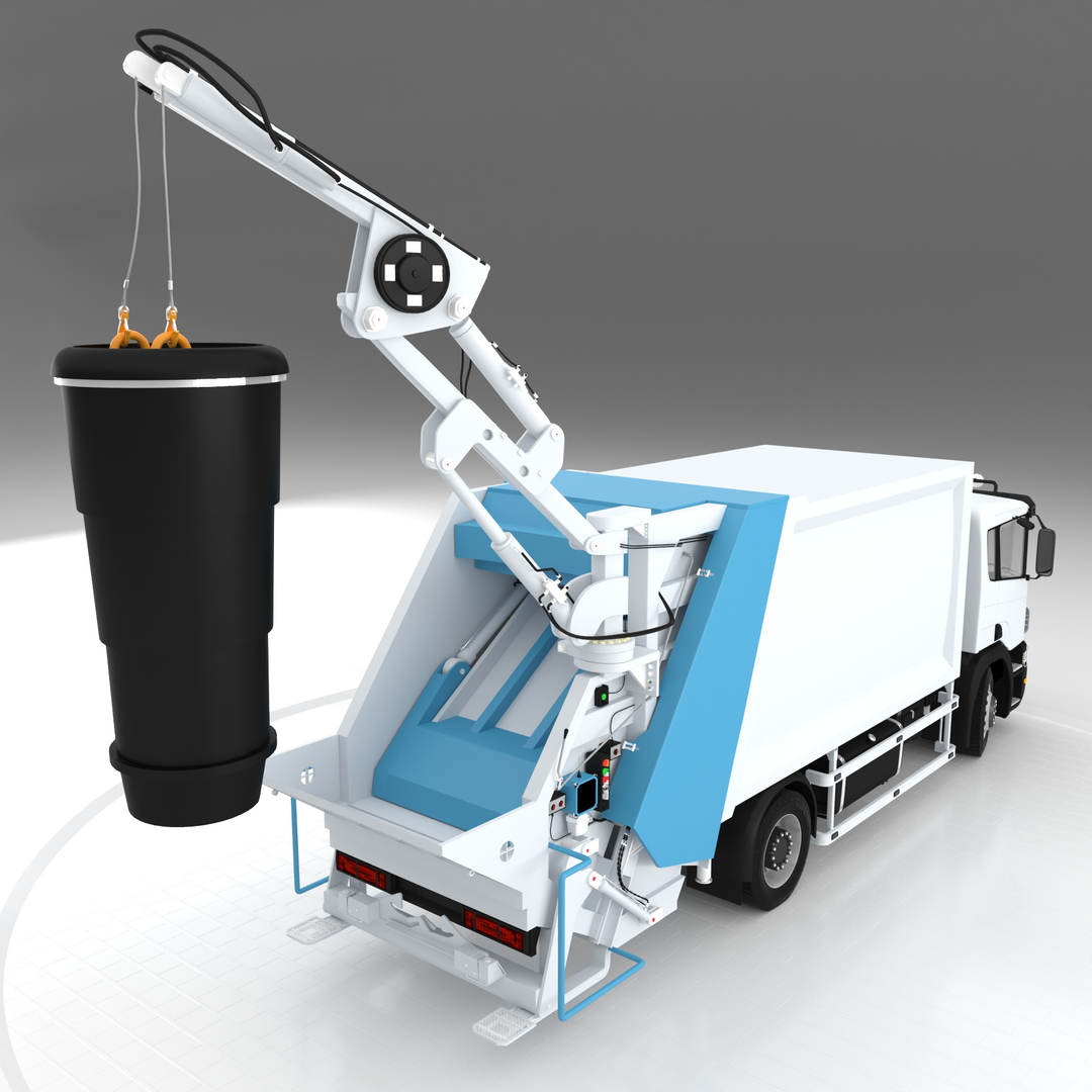 Garbage Truck Rear Crane model - TurboSquid 1730923