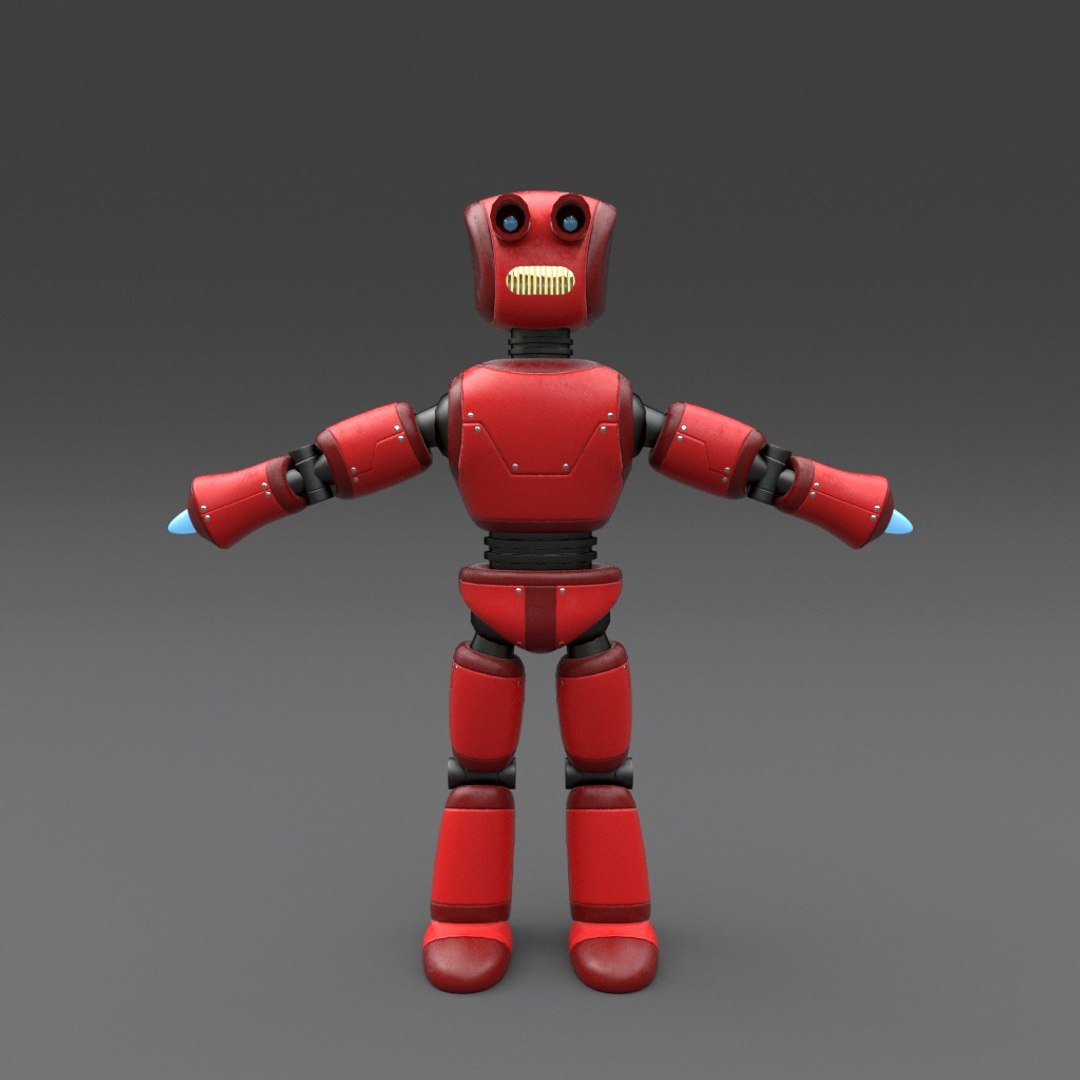 3d model robot rigged