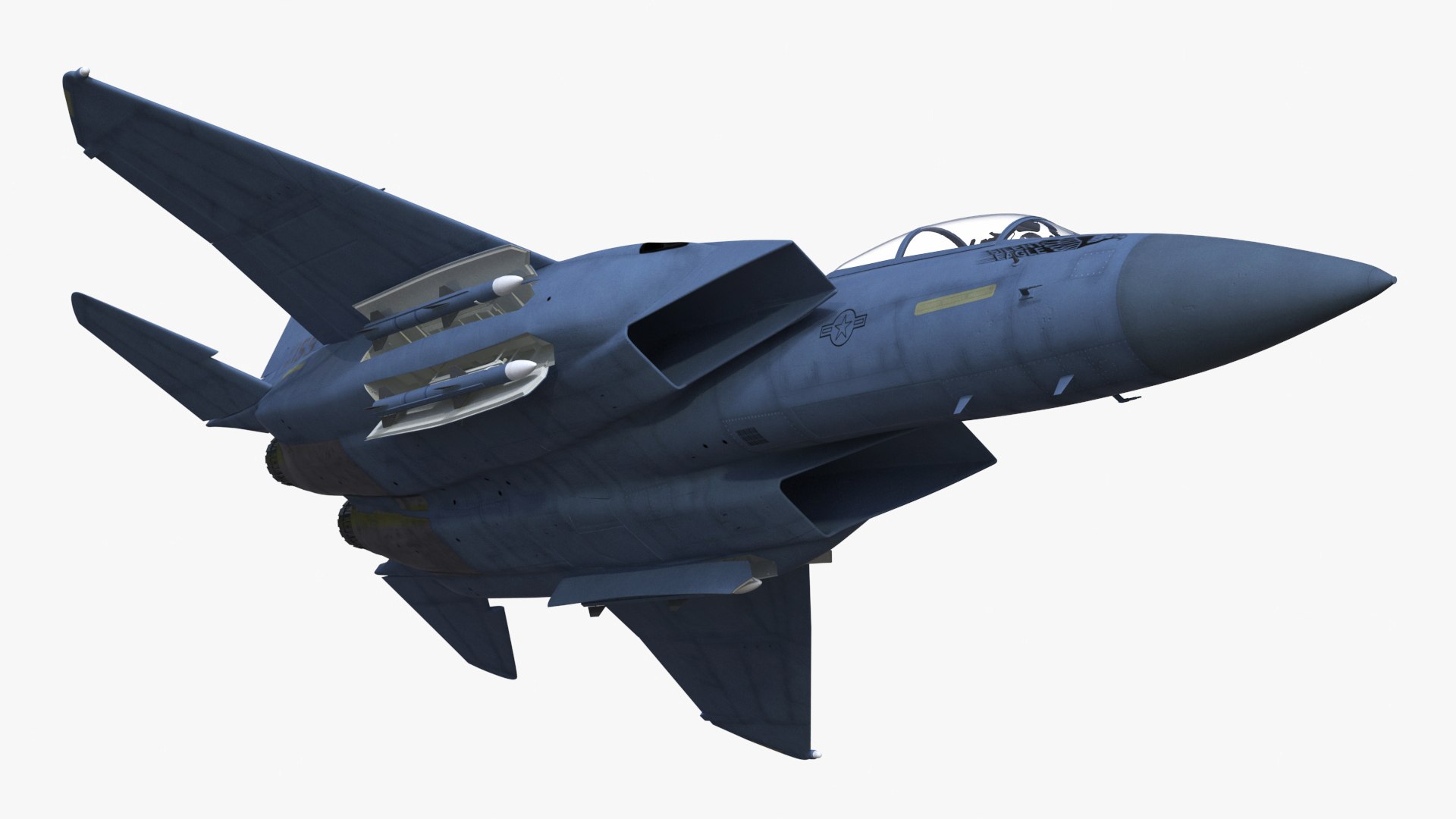 F-15SE Silent Eagle Fighter With Pilot In Flight Battle Position Model - TurboSquid 2321614