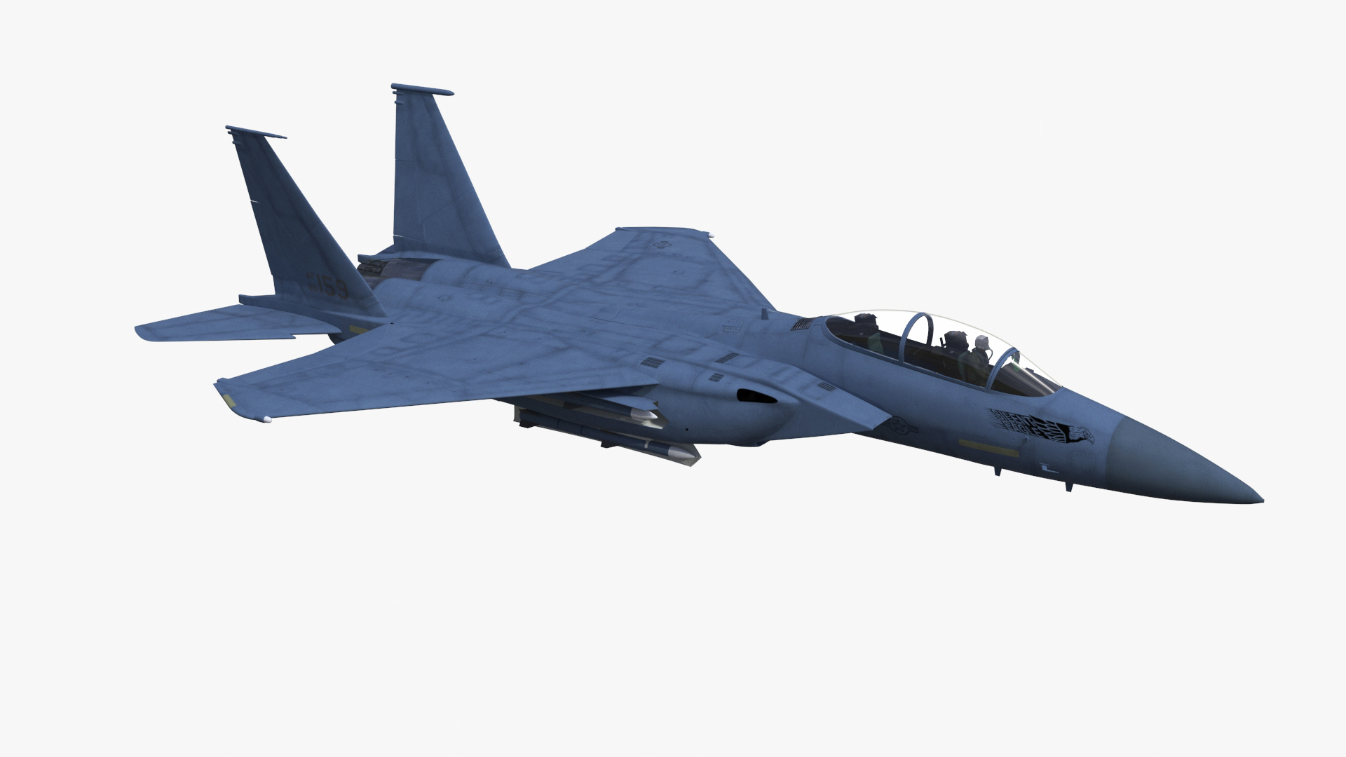 F-15SE Silent Eagle Fighter With Pilot In Flight Battle Position Model - TurboSquid 2321614