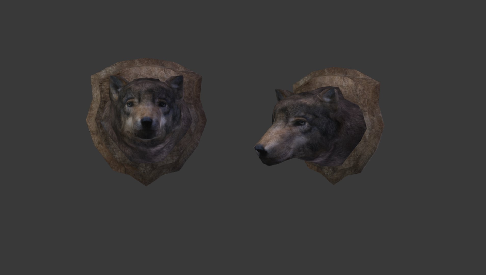 3d wolf trophy model