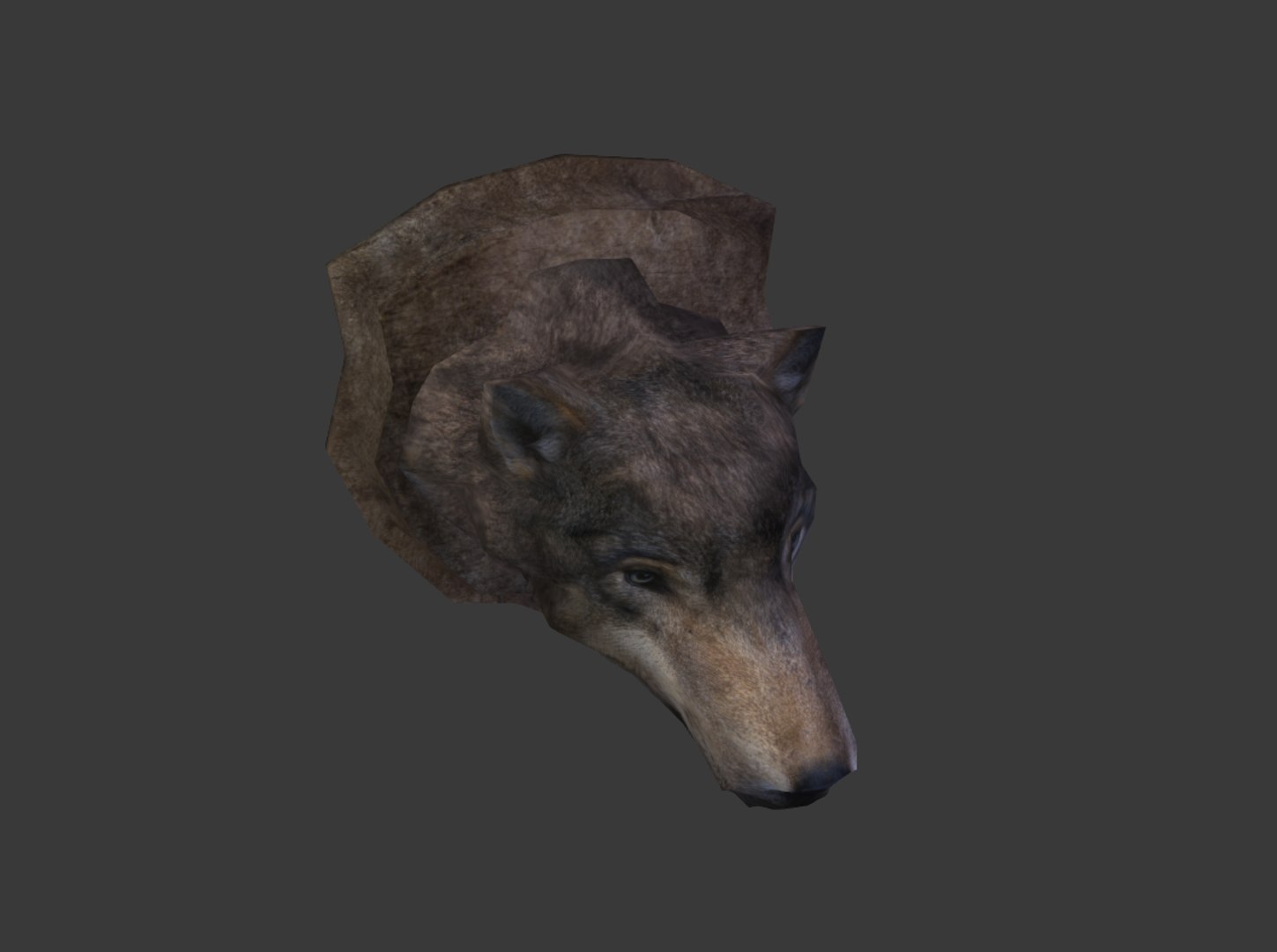 3d wolf trophy model