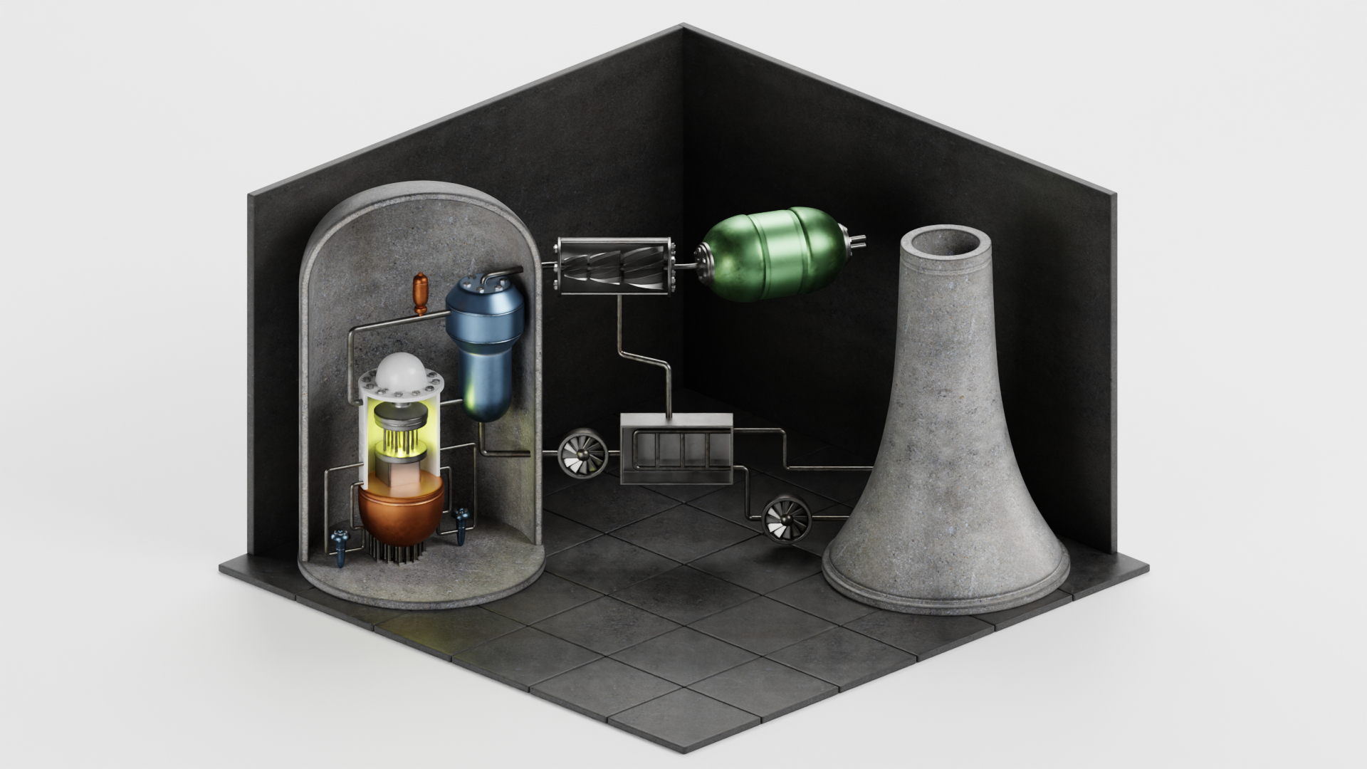 3D Model Nuclear Reactor - Power Plant Isometric - TurboSquid 2368029