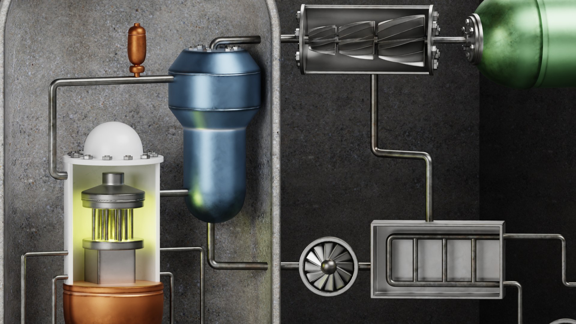 3D Model Nuclear Reactor - Power Plant Isometric - TurboSquid 2368029
