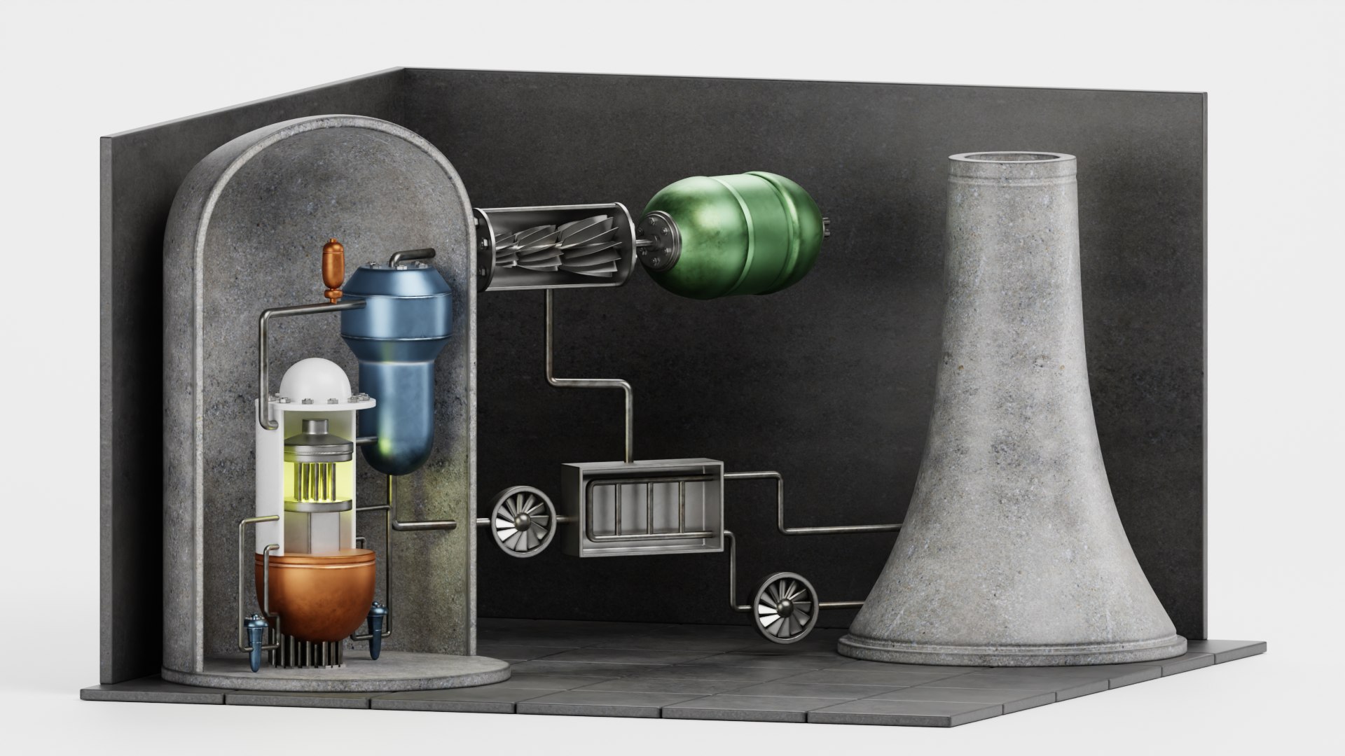 3D Model Nuclear Reactor - Power Plant Isometric - TurboSquid 2368029