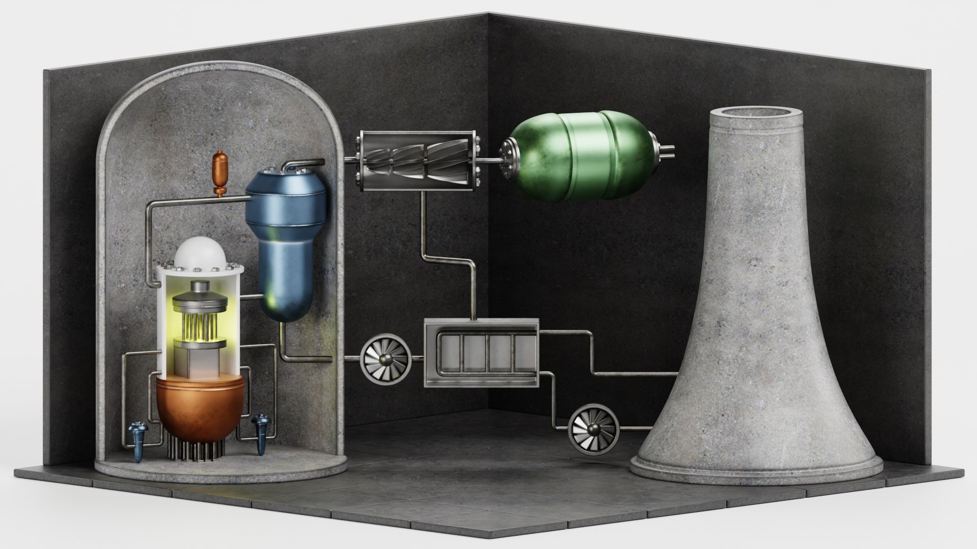 3D Model Nuclear Reactor - Power Plant Isometric - TurboSquid 2368029