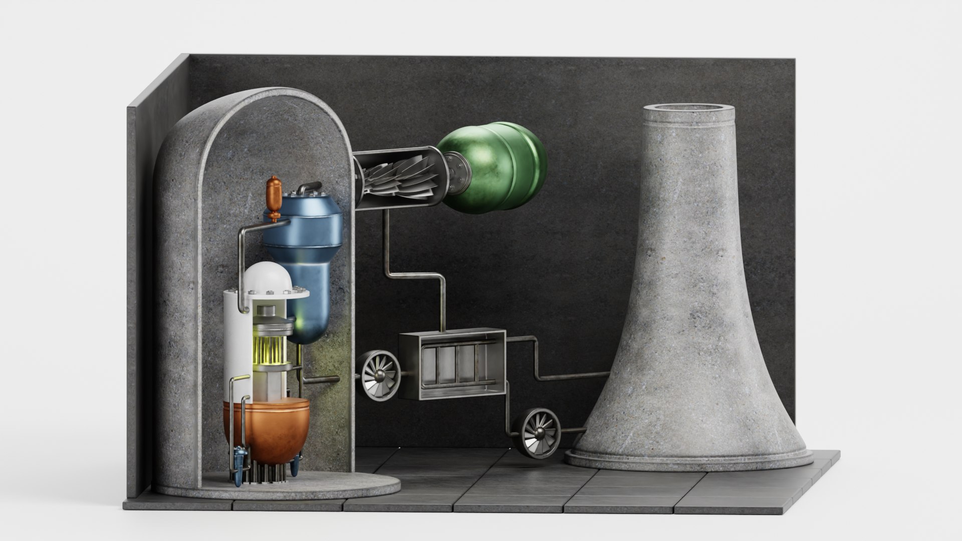 3D Model Nuclear Reactor - Power Plant Isometric - TurboSquid 2368029