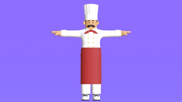 Minimal Chef 3D Cartoon Character model - TurboSquid 1795057