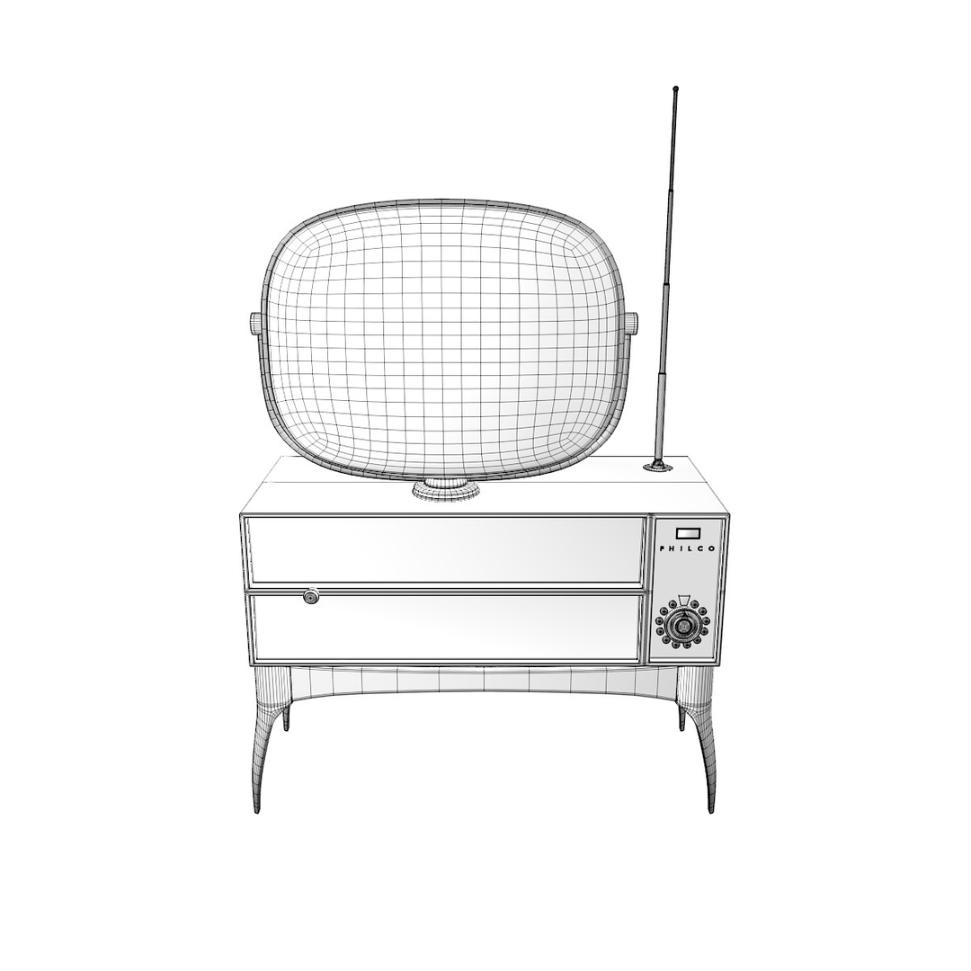 3dsmax vintage television predicta