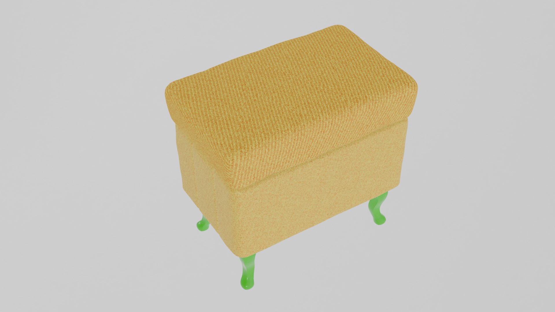 3D Yellow Rectangular Pouf With Green Legs - TurboSquid 2201604