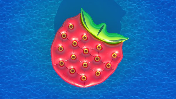 Inflatable strawberry swimming pool float 3D model - TurboSquid 1774072