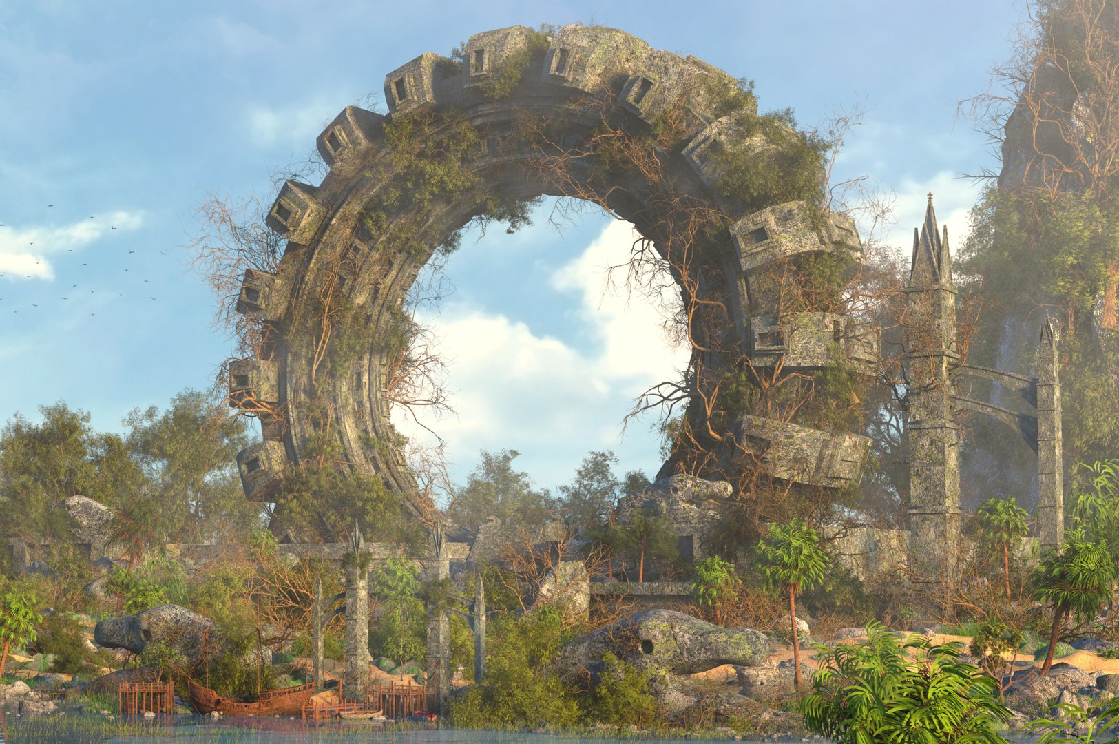 Ancient StarGate Environment 3D Model - TurboSquid 2202713