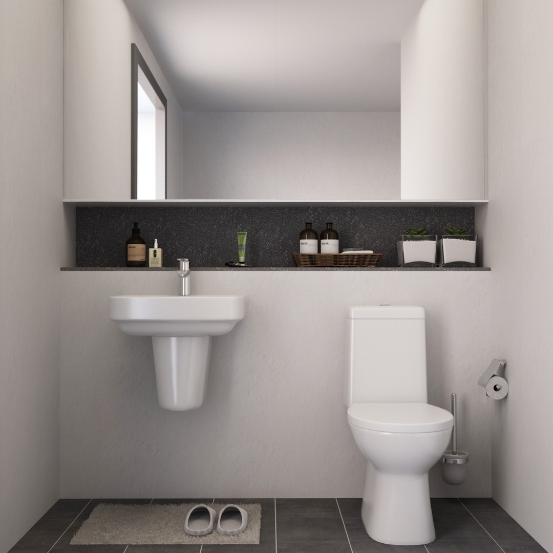 Restroom interior decor 3D model - TurboSquid 1348315