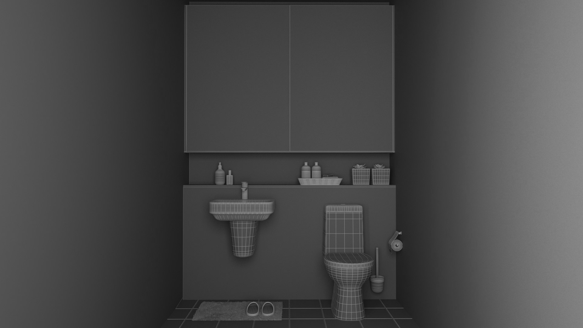 Restroom Interior Decor 3D Model - TurboSquid 1348315