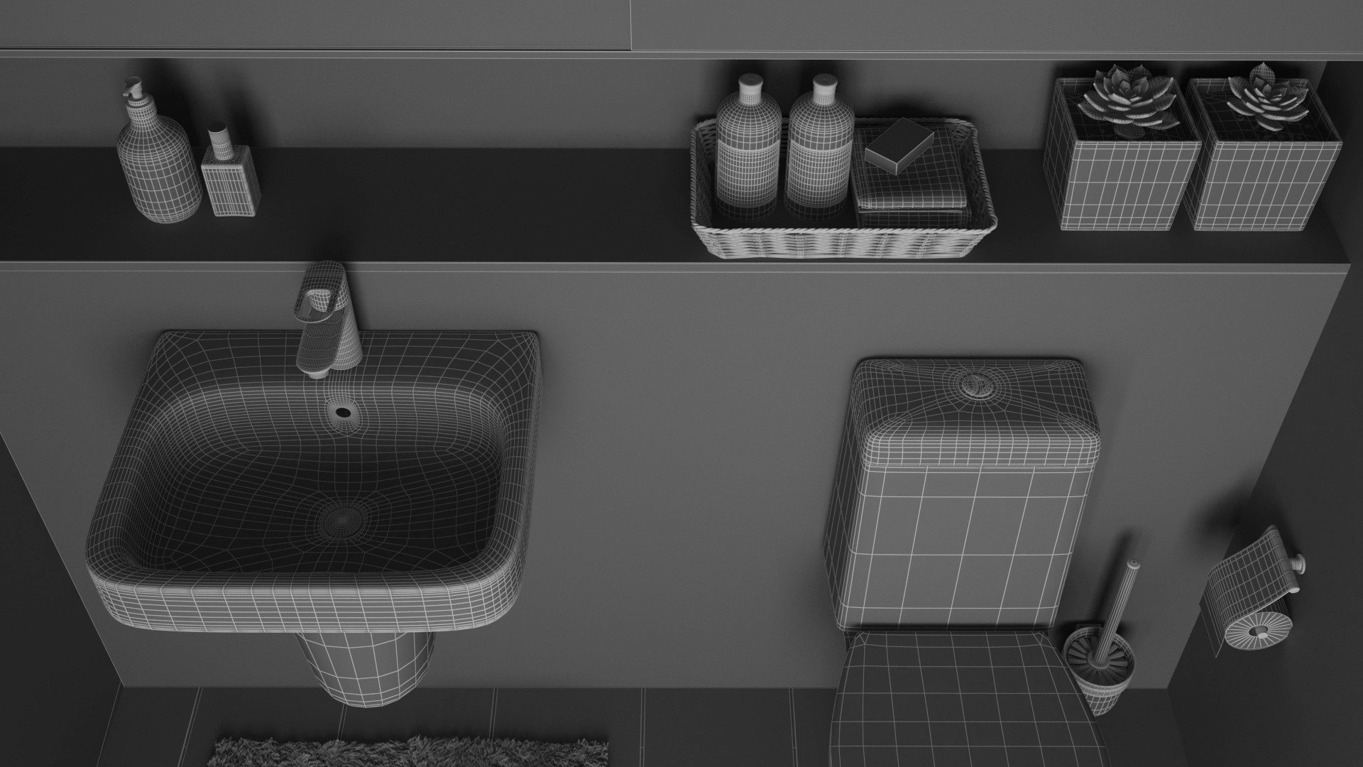 Restroom Interior Decor 3D Model - TurboSquid 1348315