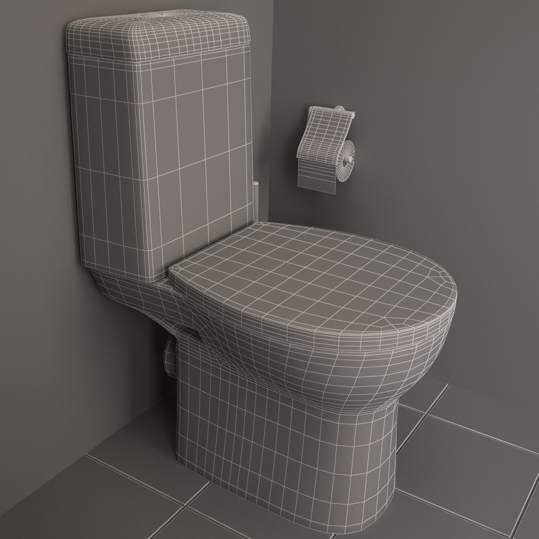 Restroom interior decor 3D model - TurboSquid 1348315