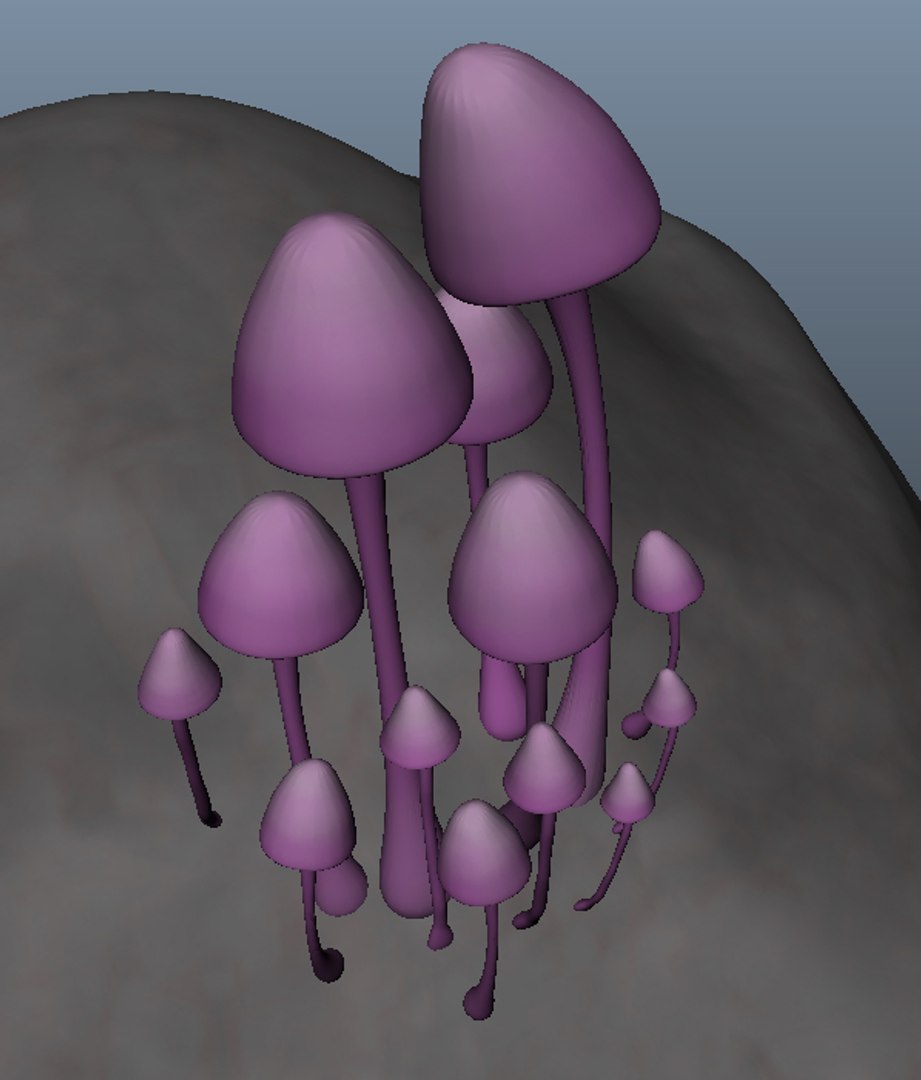 3d radioactive mushrooms model