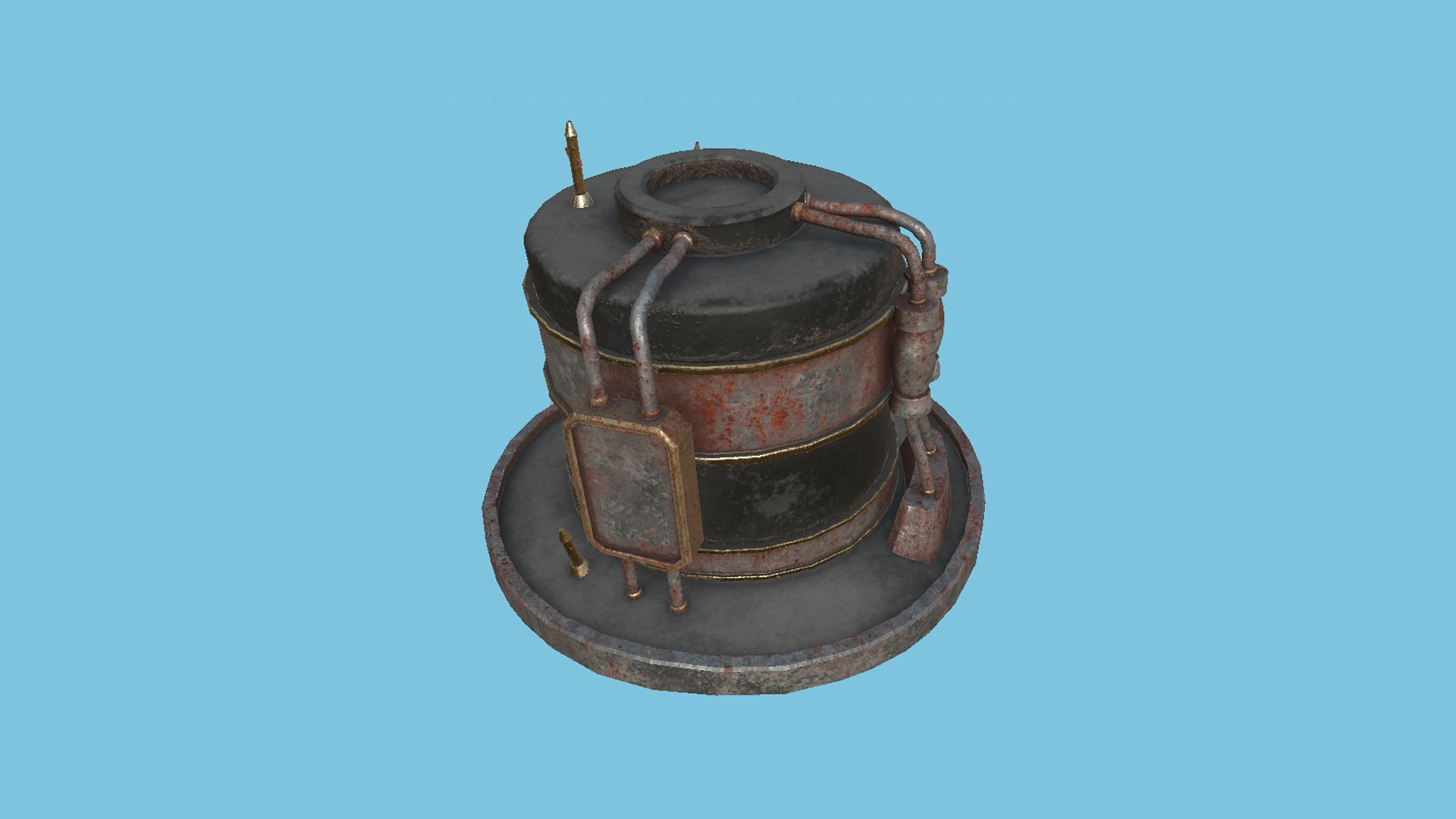 3D Steampunk Hat 04 Destroyed Rust - SciFi Character Design ...