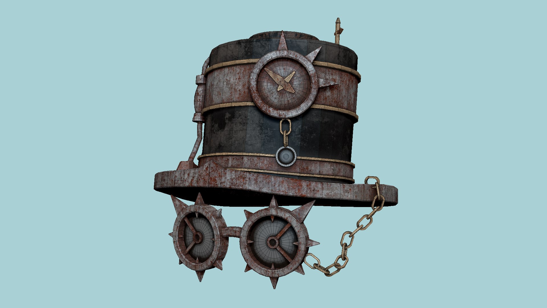 3D Steampunk Hat 04 Destroyed Rust - SciFi Character Design ...