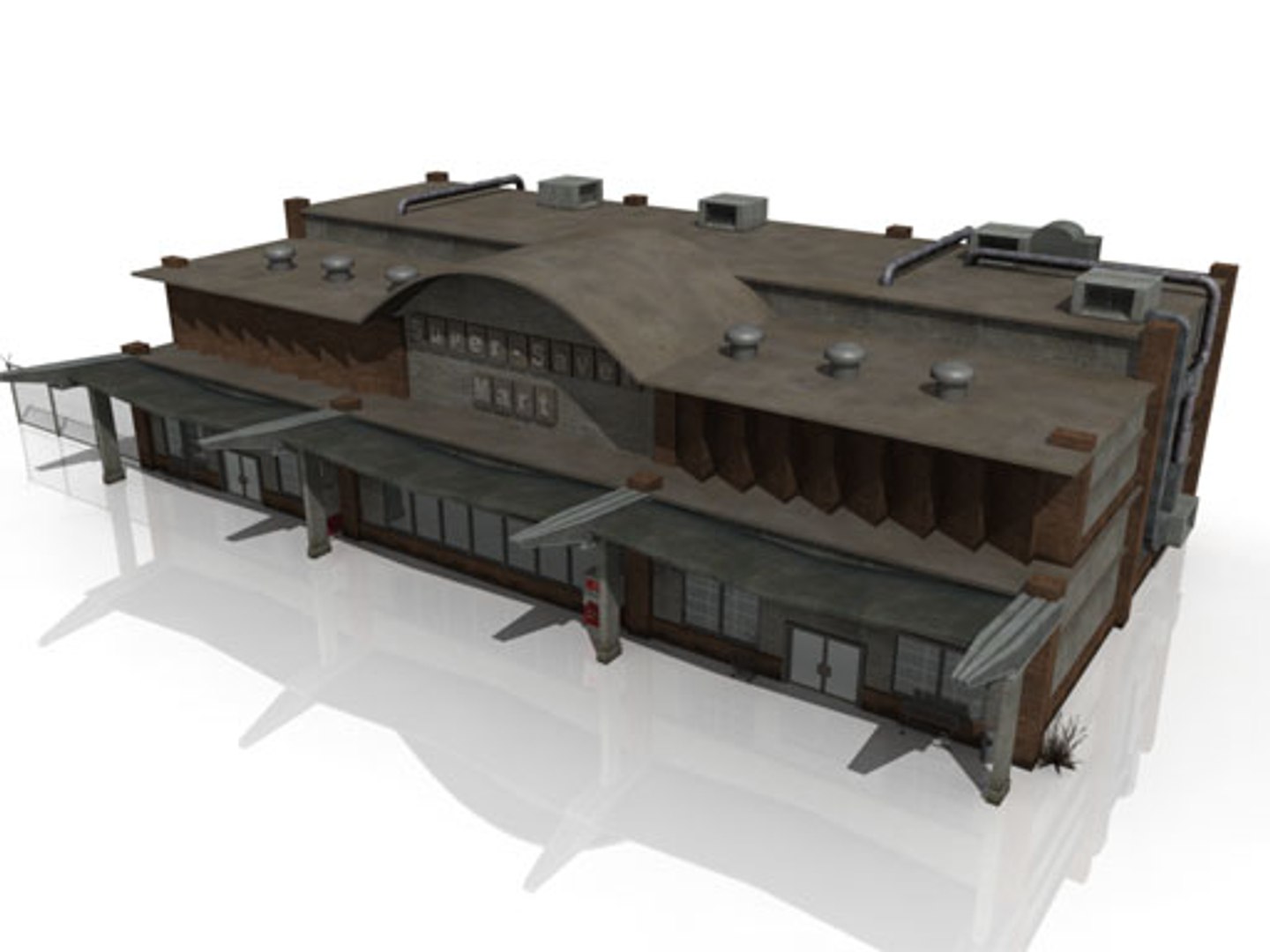 building super saver mart 3d model