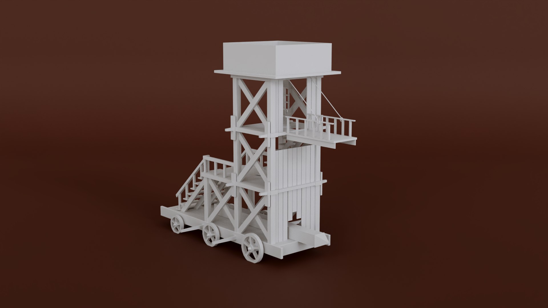 3D Mediavel Siege Tower model - TurboSquid 2153299