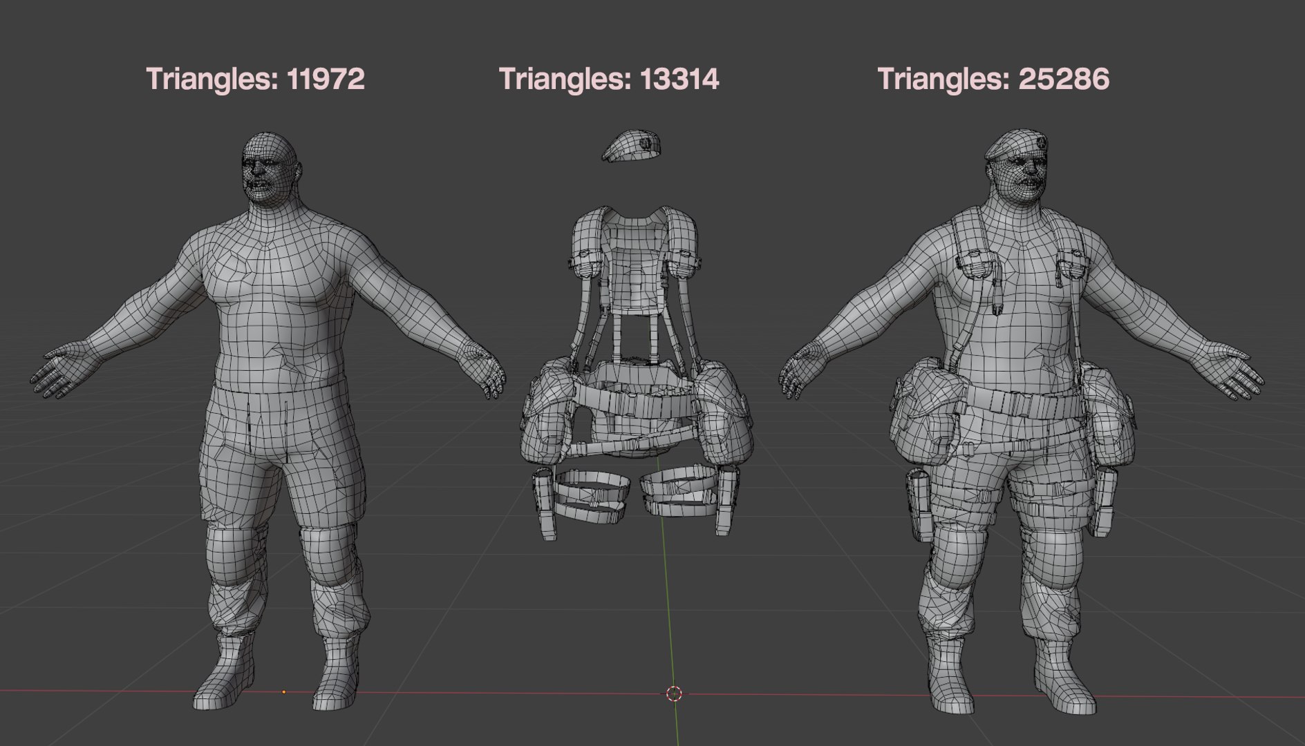 Zombie Soldier-Low-poly 3D Game Model Low-poly 3D Model 3D Model ...