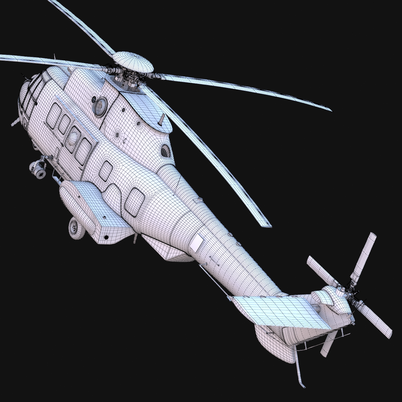 eurocopter as332l2 super puma 3d model