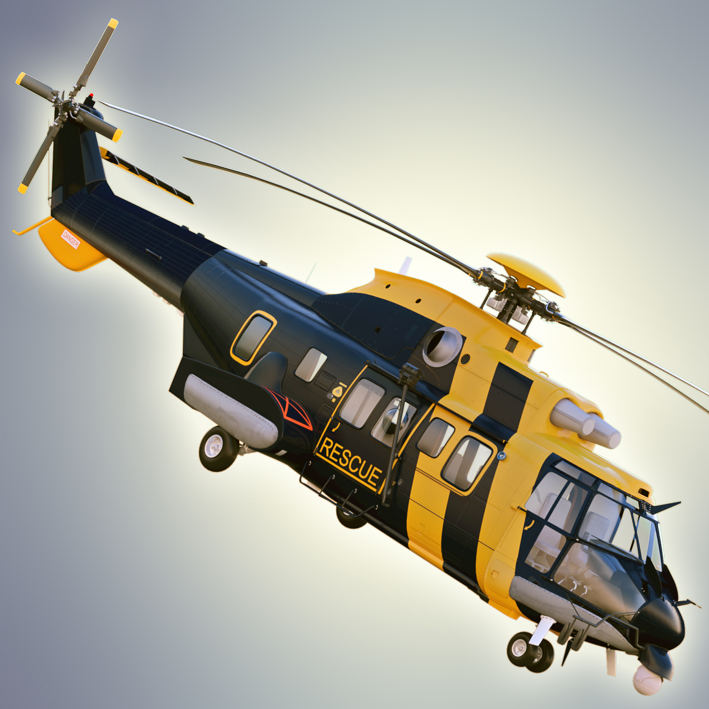eurocopter as332l2 super puma 3d model