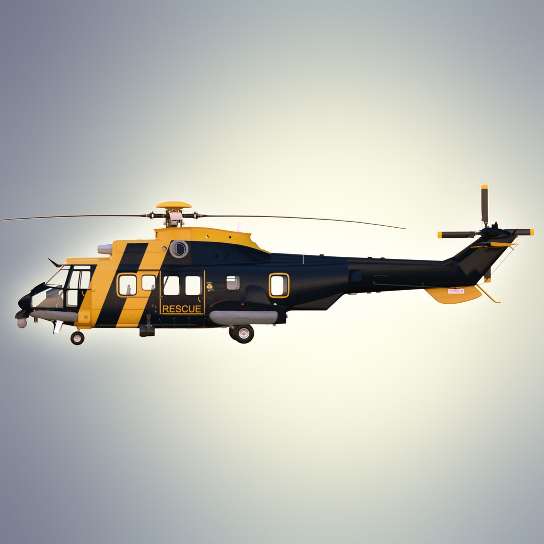 eurocopter as332l2 super puma 3d model