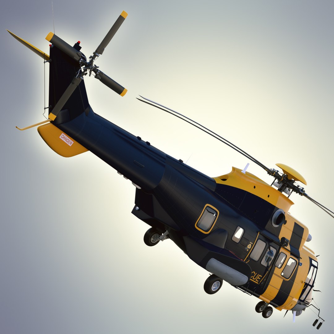 eurocopter as332l2 super puma 3d model