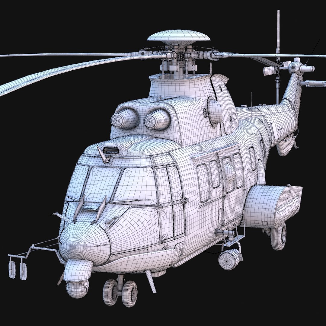 eurocopter as332l2 super puma 3d model